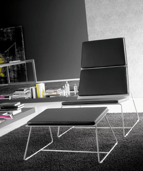 Chauffeuse contemporaine - TOM - Forma 5 - en cuir / avec repose-pieds ...