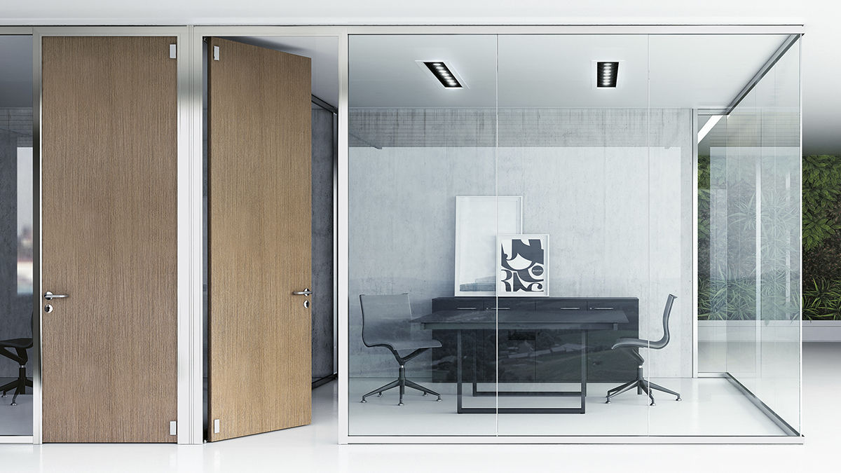 Cloison amovible - K EVO - Frezza - en verre / de bureau / transparente