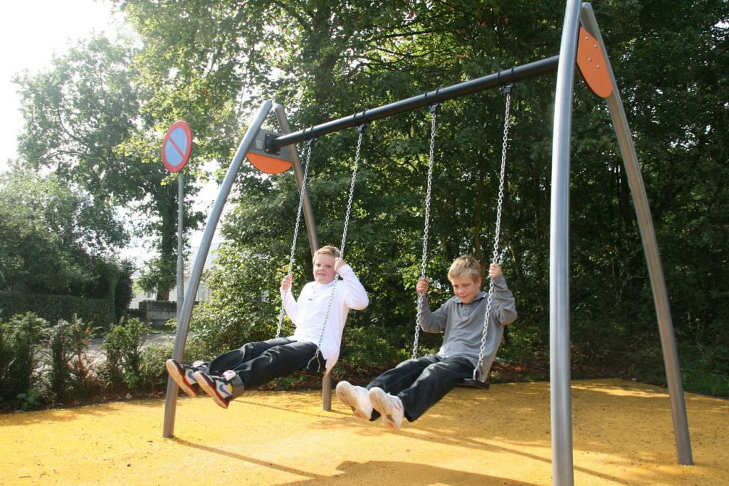 Balançoire en HDPE - MK-QQ010 - Novum 4 Kids - en inox / double