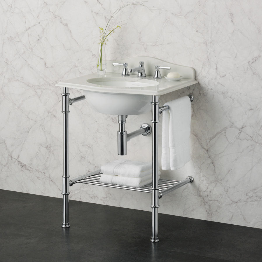 Console pour lavabo en chrome - METALLO 61 - Victoria + Albert - en quartz