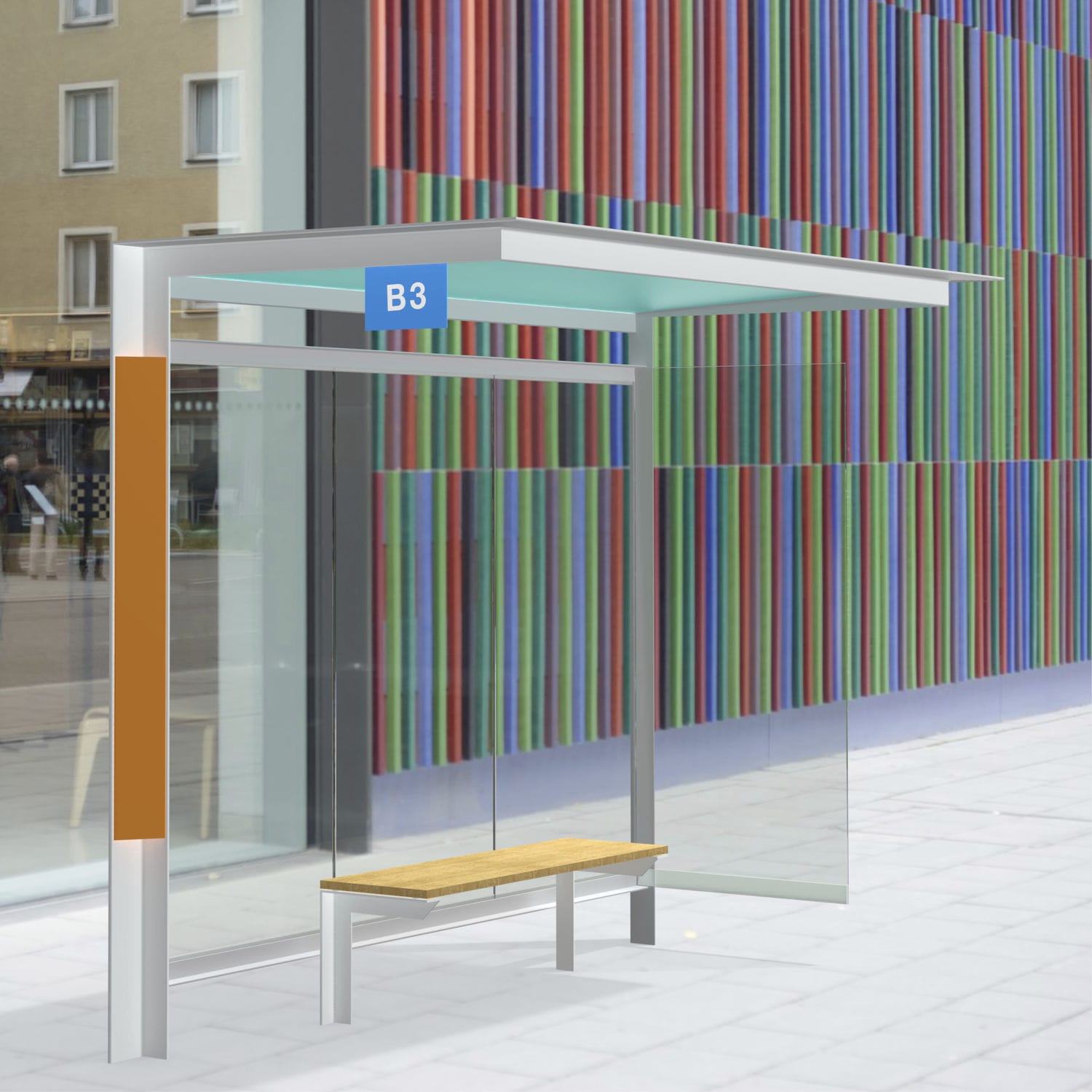 Abribus en verre trempé - POLIS - LARUS DESIGN - en acier / en ...