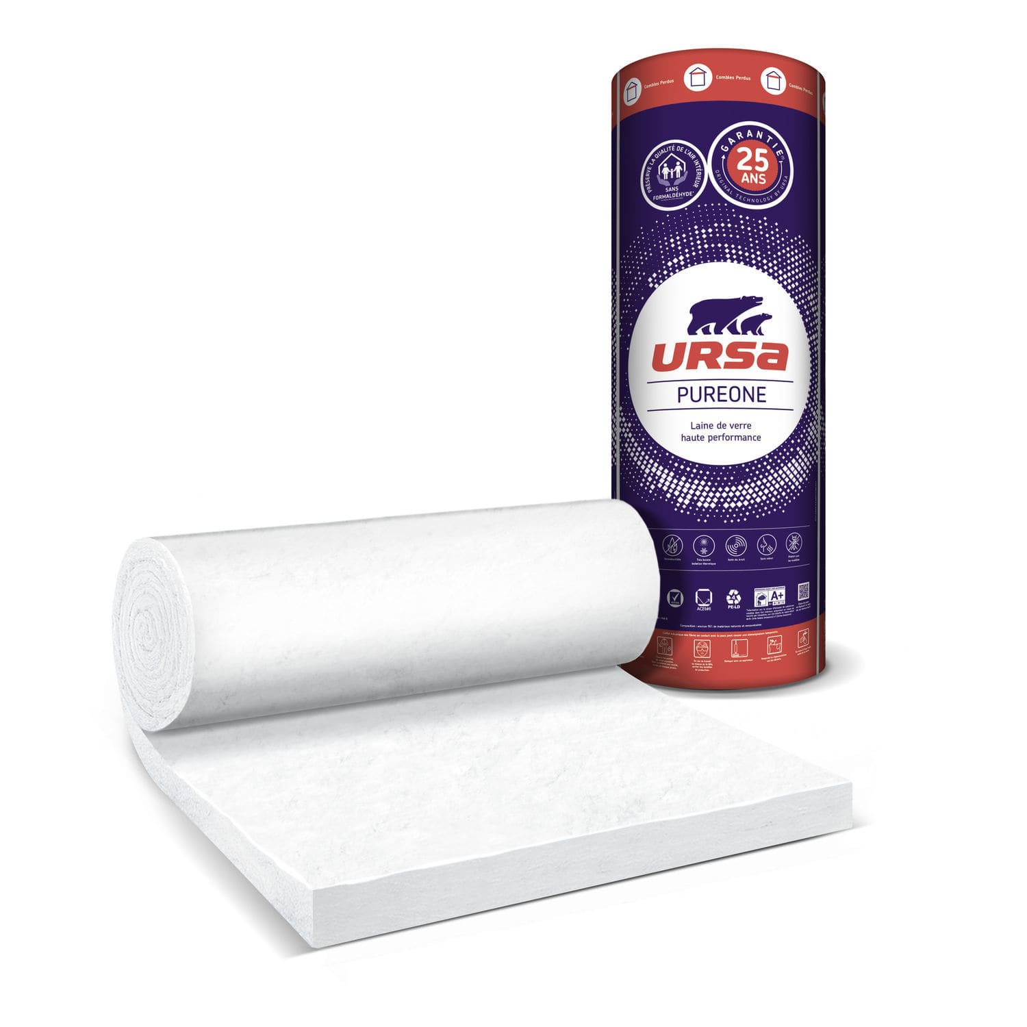 Isolant thermo-acoustique - PUREONE : PURE 40 RN - URSA France - en laine de verre / en rouleau ...