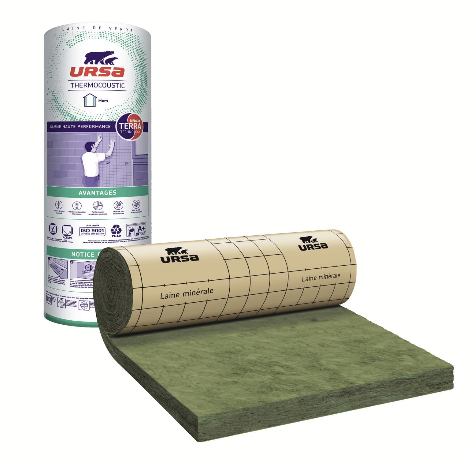 Isolant thermo-acoustique - THERMOCOUSTIC : 32 QP - URSA France - en laine de verre / en rouleau ...