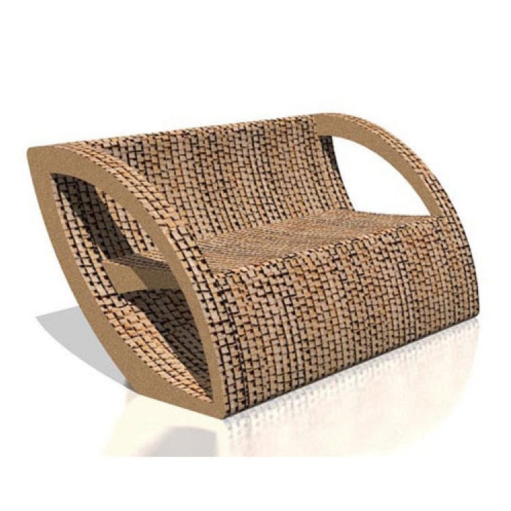 Canapé contemporain - FOGLIA - drydesign - marron / en carton / 2 places