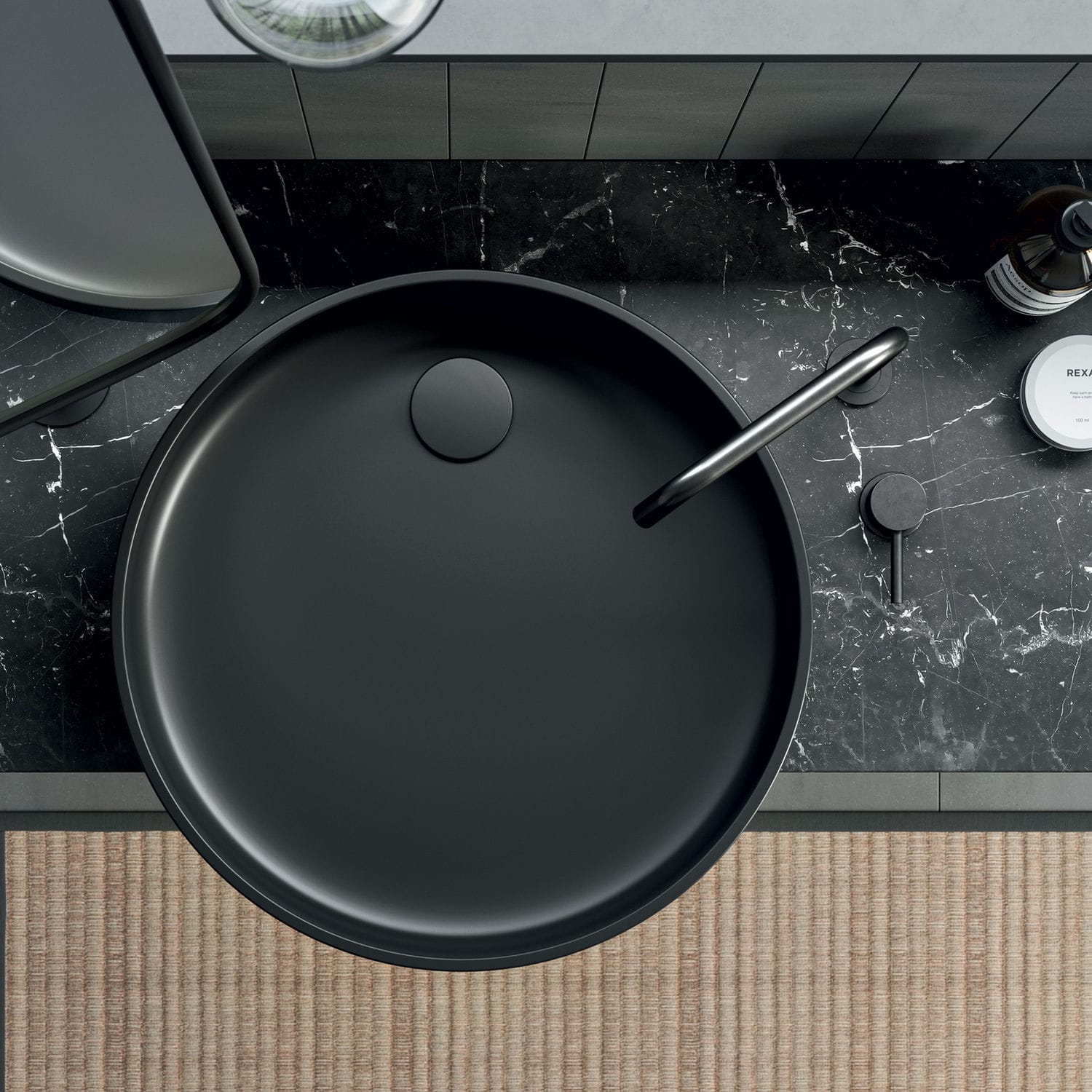 Vasque à poser - O_O - Rexa Design - en marbre / en Corian® / sur mesure