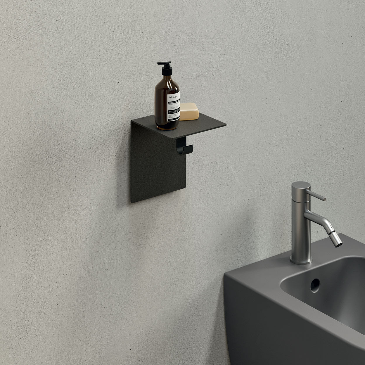 Porte-savon mural - Interlude - Rexa Design - en métal / noir