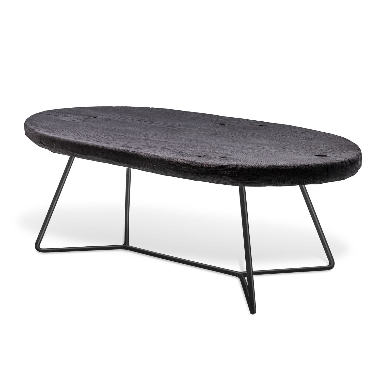 Table basse contemporaine - JUNA - KFF - en bois / en métal / ovale