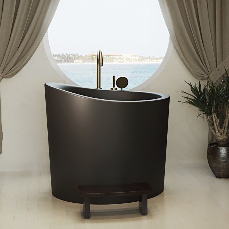 Baignoire ronde - TRUE OFURO MINI BLACK - Aquatica Marmite SP. Z.o.o ...