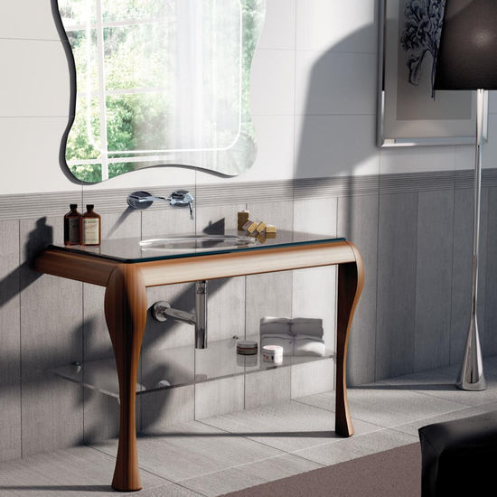 Console pour lavabo en bois - GAUDI AIR 03 - LASAIDEA - en verre