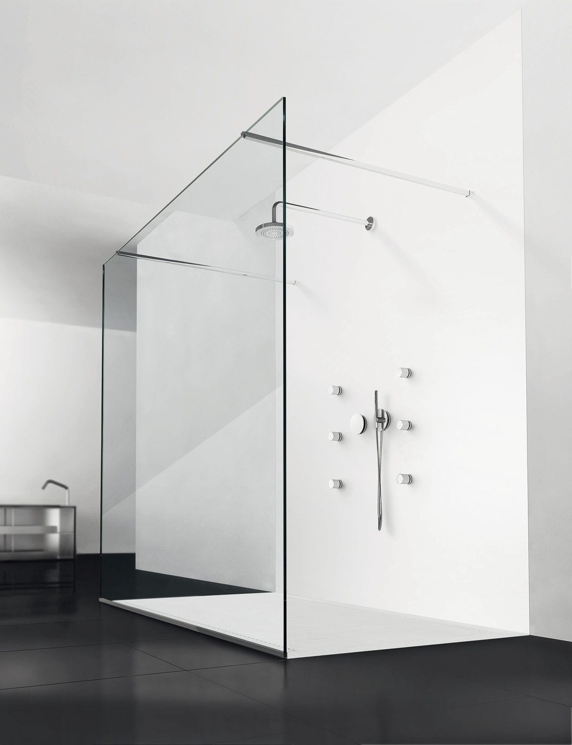 Paroi de douche fixe - LAMA - MAKRO - d'angle