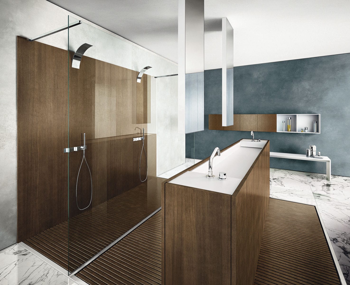 Paroi de douche fixe - LAMA - MAKRO - d'angle