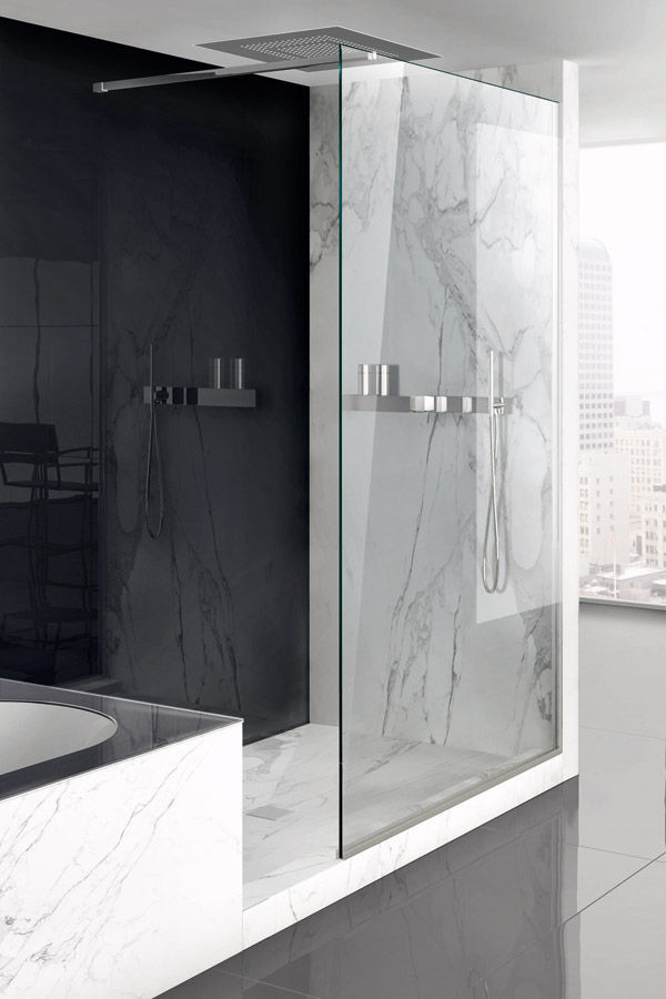 Paroi de douche fixe - LAMA - MAKRO - d'angle