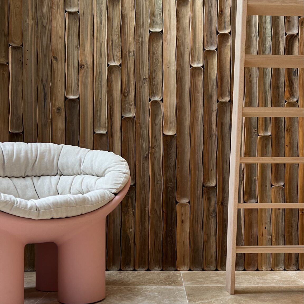 Panneau décoratif mural - Wicker Teak - WONDERWALL STUDIOS - pour agencement intérieur / de ...