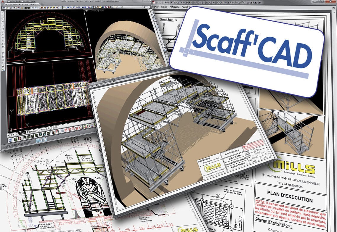 Logiciel DAO - SCAFF’CAD - MILLS - pour structure en acier / 3D / 2D