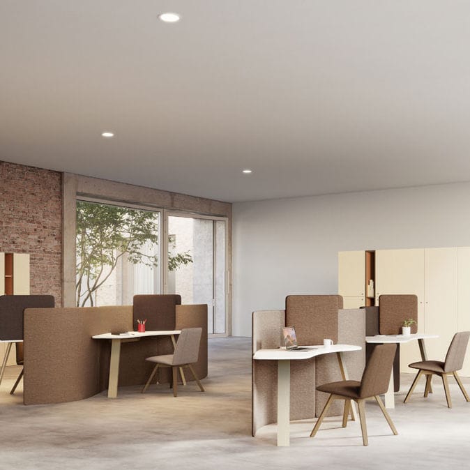 Bureau sur pied - ECO SENSES - FAMO - contemporain / en bois / droit