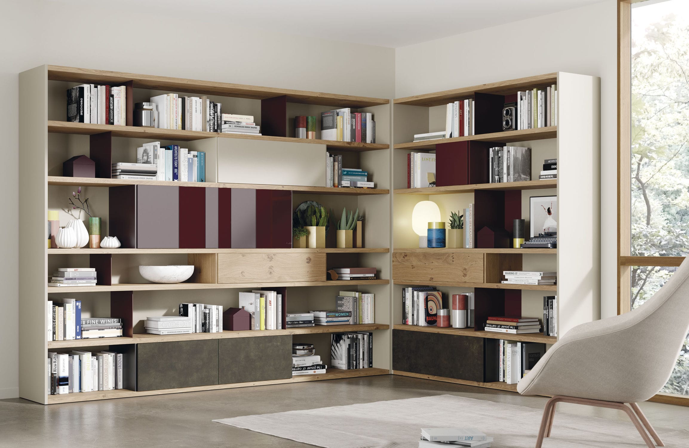 Bibliothèque modulable - EST105 - VIVE - MUEBLES VERGE S.L. - haute / d ...