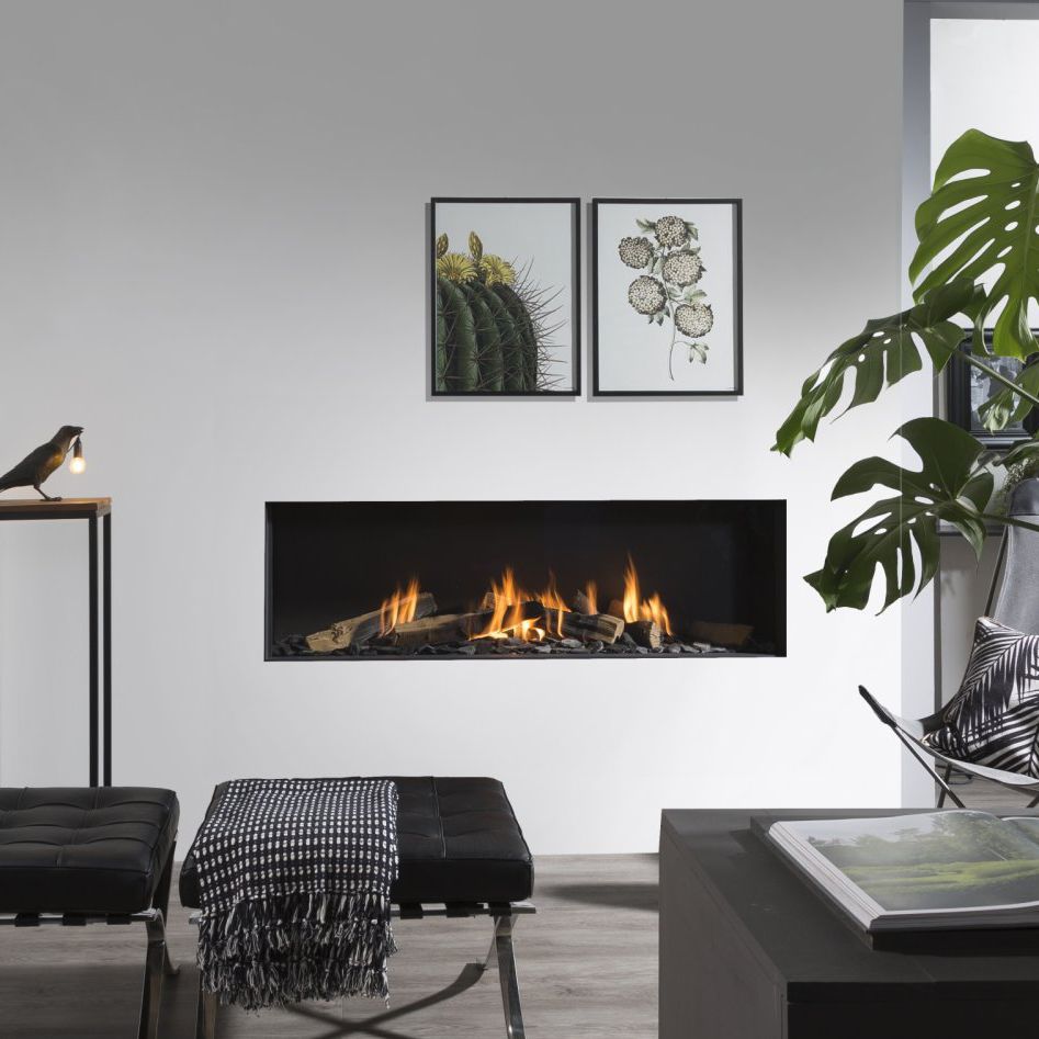 Cheminée à gaz - SUMMUM 140 F - Element4 B.V. - à encastrer / simple face / à foyer fermé