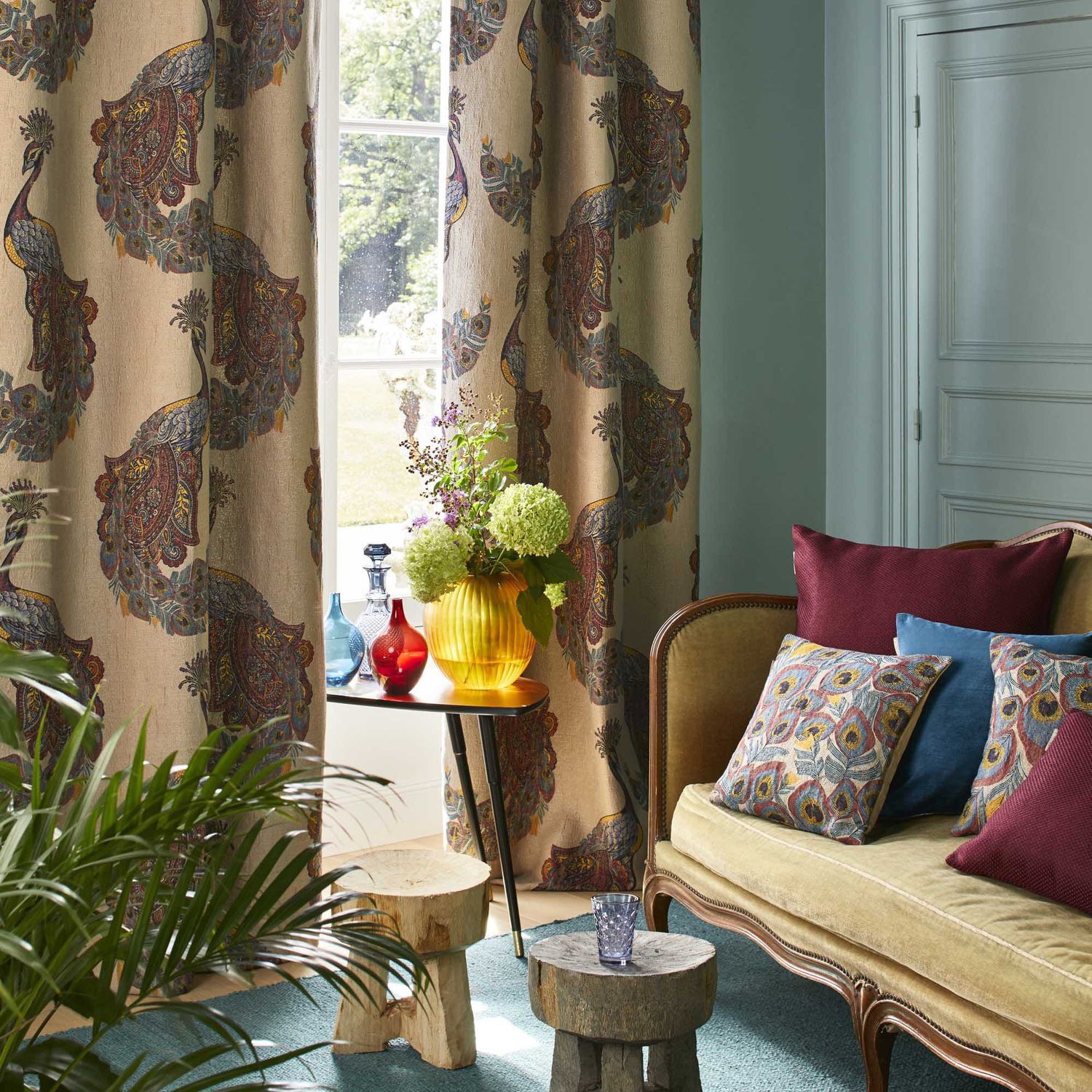 Rideau à motif animalier - INDRA - MADURA - à oeillets / en polyester ...