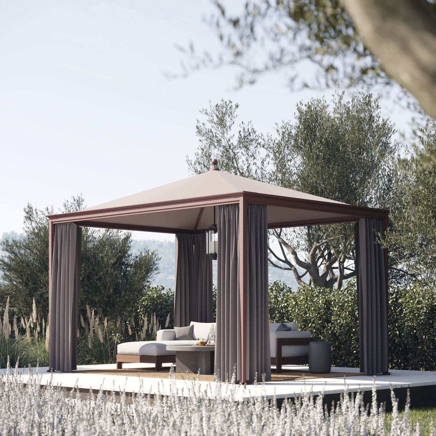 Gazebo en acier galvanisé - OTTOEMEZZO - UNOSIDER - toit en toile ...