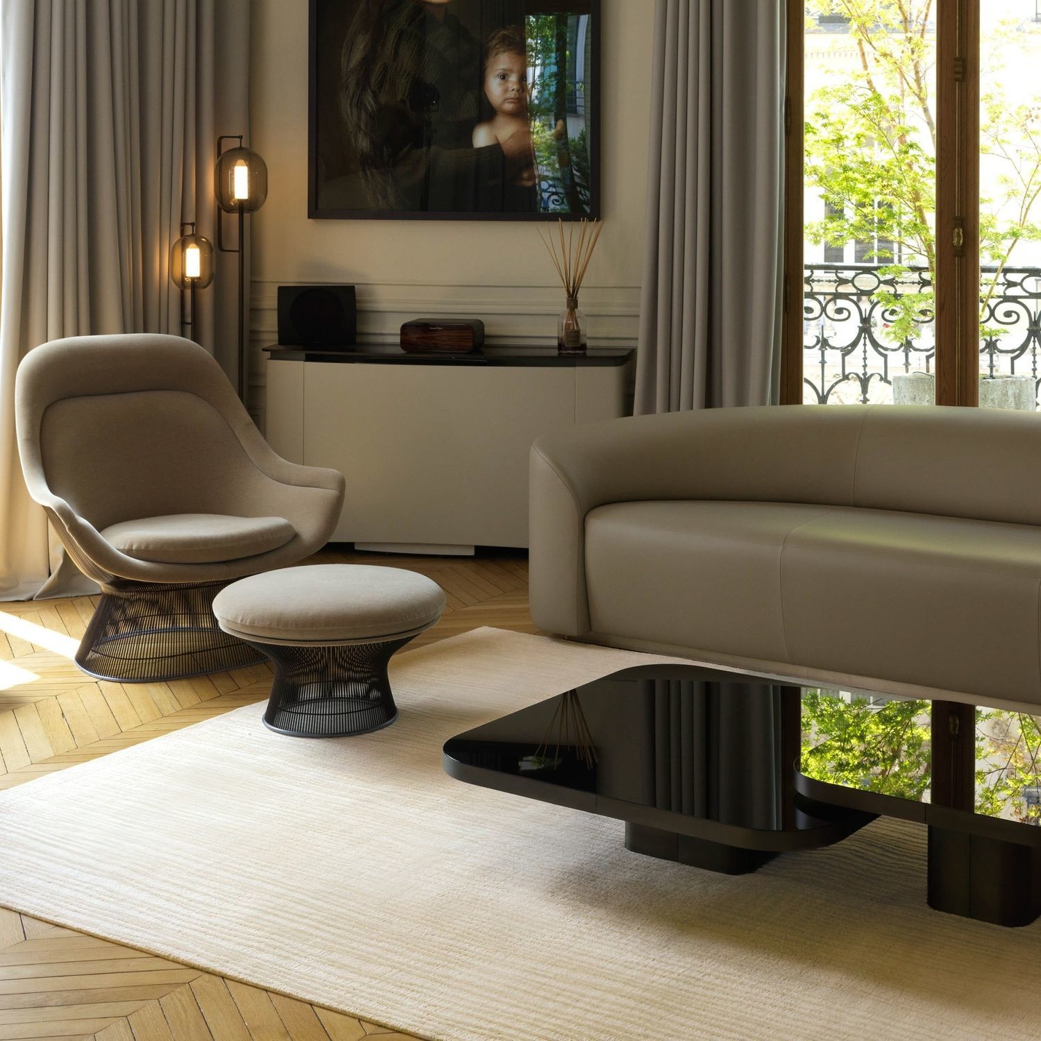 Tapis contemporain - DAWN - LELIEVRE - à rayures / en toile / rectangulaire