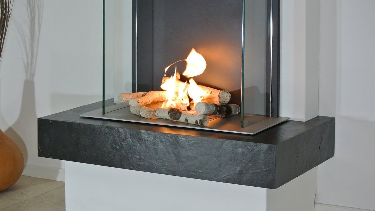 Cheminée électrique - ARCO - muenkel design - contemporaine / à foyer ...