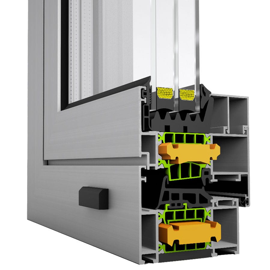 Profilé pour fenêtre en aluminium - E75 ECS - ETEM - à isolation thermique