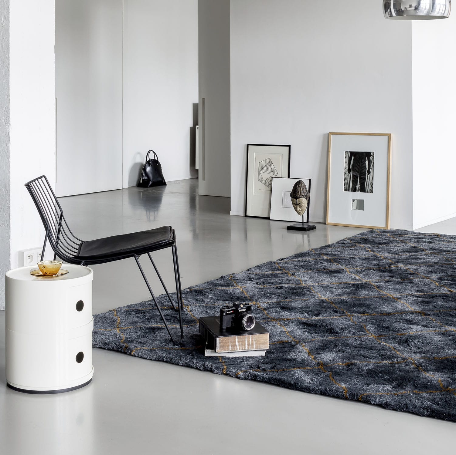 Tapis contemporain - EUGENE - JOV - à carreaux / en lin / rectangulaire