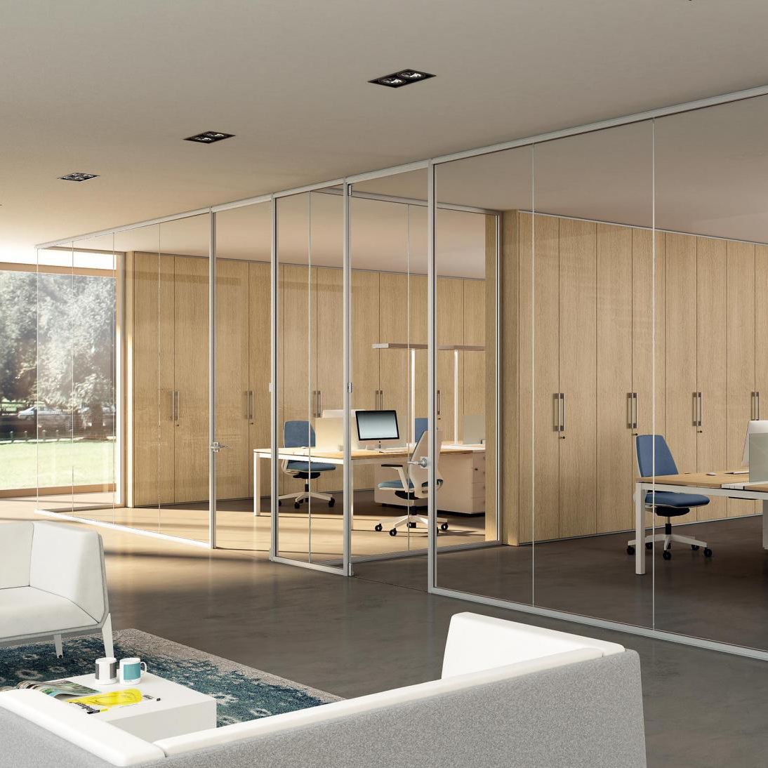 Cloison fixe - M3 - Quadrifoglio Sistemi d'Arredo - en verre ...