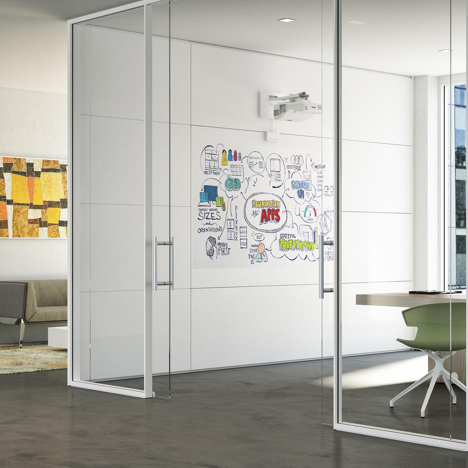 Cloison fixe - M1 - Quadrifoglio Sistemi d'Arredo - en verre ...