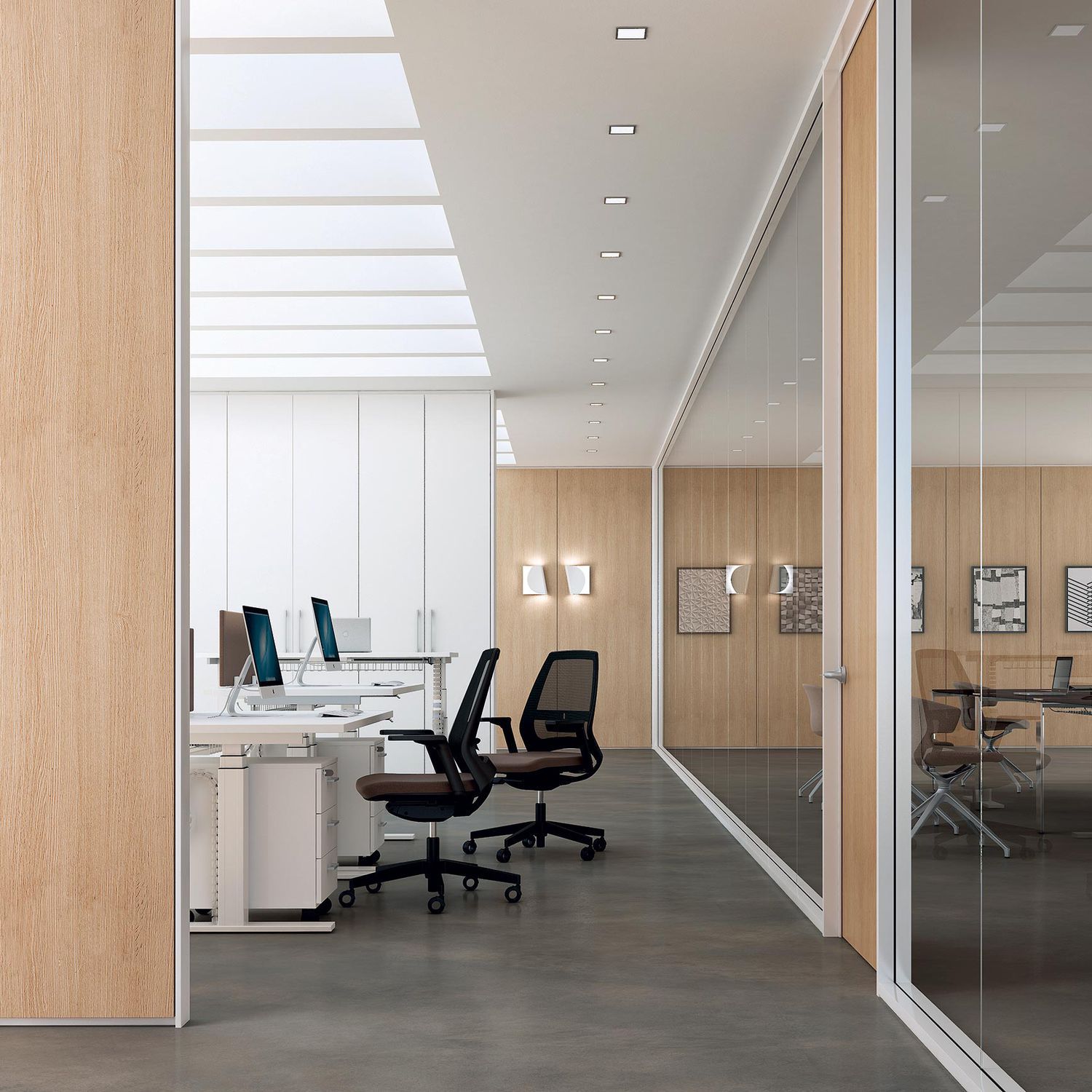 Cloison fixe - XW - M1 - Quadrifoglio Sistemi d'Arredo - en verre / à ...