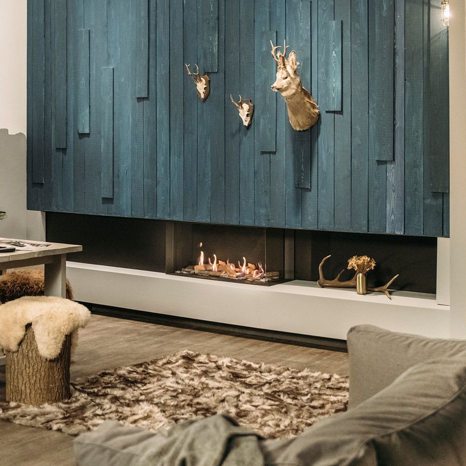 Foyer fermé à gaz - MatriX Linear 800-400 II - Faber - double face / en acier / en verre