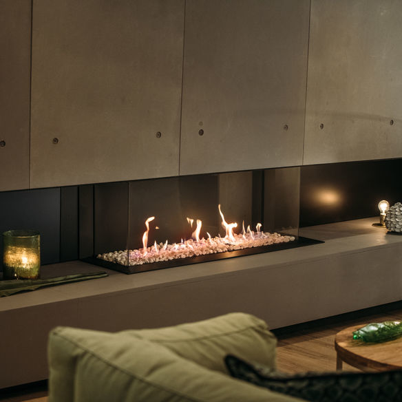 Foyer fermé à gaz - MatriX Linear 1050-400 III - Faber - à 3 faces / en ...