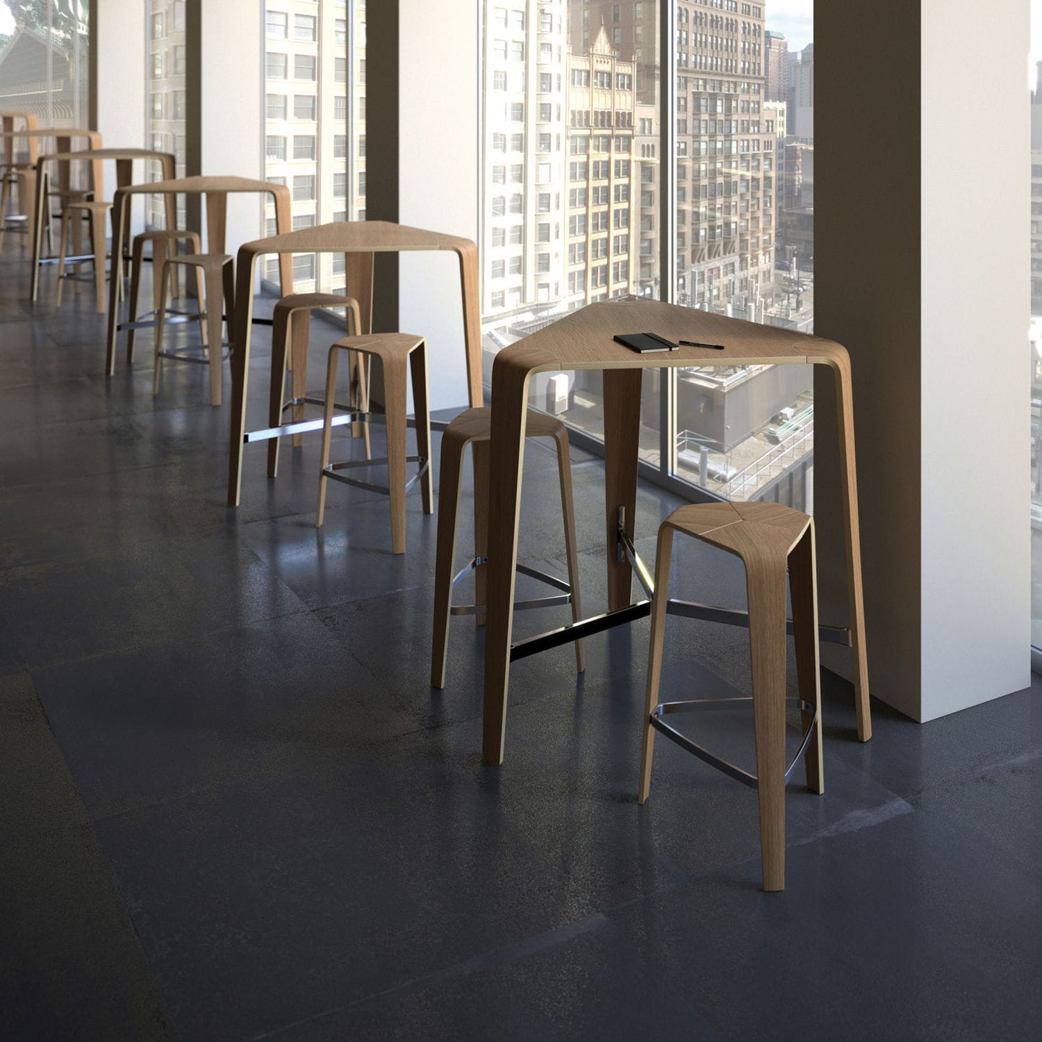 Table mange-debout contemporaine - TRE - DAVIS - en bois / pour bar ...