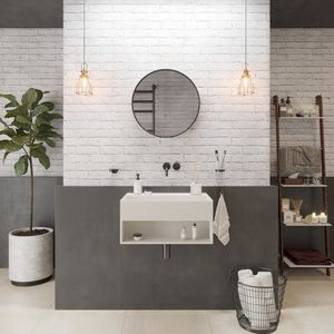 Vasque suspendue - 290282 SOLIDBLISS-90 WM - IDEAVIT B.V - en Solid Surface / sans trou / sans ...