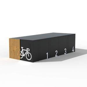 Abri vélo sécurisé - POLYBOX - URBAN-NT - avec panneau solaire / modulaire / en acier