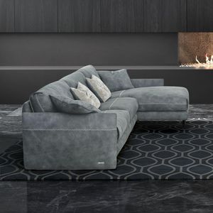 Canapé modulable - SOHO - Gamma Arredamenti International - contemporain / en cuir / beige