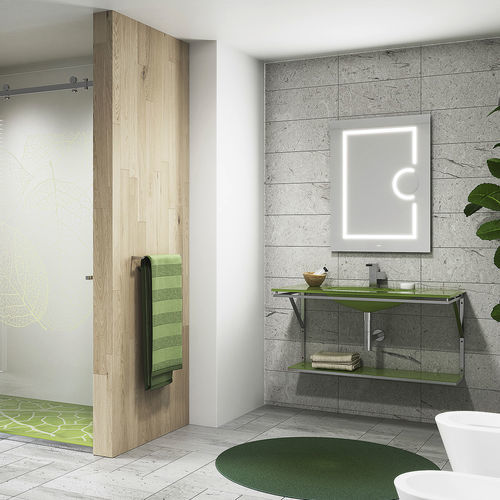 Miroir de salle de bain mural - NATURE - BISELARTE - contemporain / rectangulaire / gris