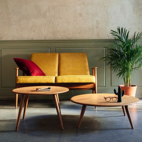 Table basse contemporaine - FOX - 366 Concept - en chêne / en bois massif / ronde