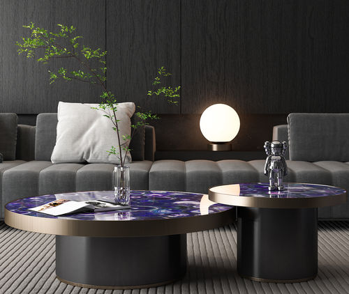 Table basse contemporaine - Agate Purple 1 - Efesus Stone - en pierre naturelle / en pierre semi ...