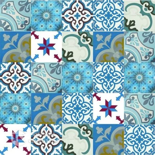 Carreau de ciment patchwork - BLUE LIGHT - Vietnam cement tile corp - d ...