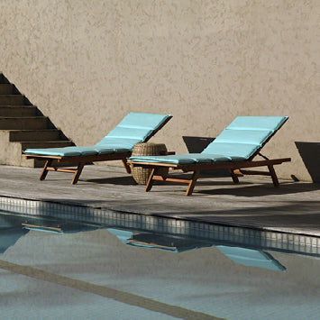 Bain de soleil contemporain - Moorea - Tidelli - en bois / en eucalyptus / dossier ajustable