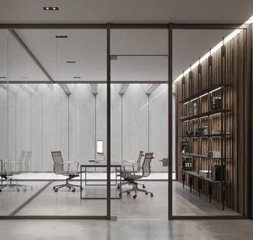 Cloison fixe - METRA Building - coulissante / en verre / professionnelle