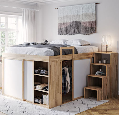 Lit double - IMPERO - Cinius - contemporain / coffre / sur mesure