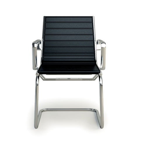 Chaise visiteur contemporaine - LIGHT - LUXY - d'intérieur / en maille / en cuir