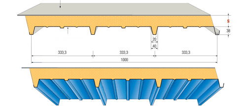 Panneau sandwich pour couverture - MONOROOF® TPO - Metecno Bausysteme GmbH - face métallique